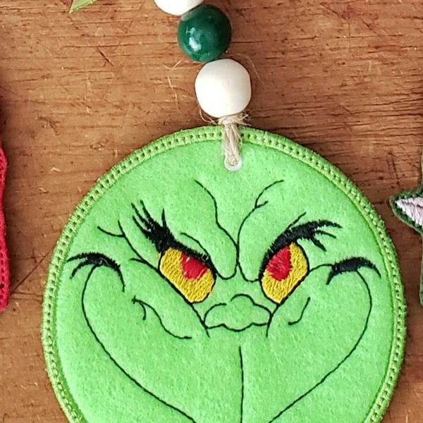 The Grinch Tree Ornaments ITH Machine Embroidery Design, Embroidery ...