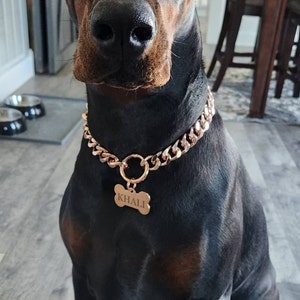 Chain Dog Collar, Large Cuban Link Dog Necklace, Lightweight Dog ...