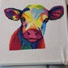 Colorful Calf Cross Stitch Pattern Abstract Rainbow Cow Cross Stitch ...