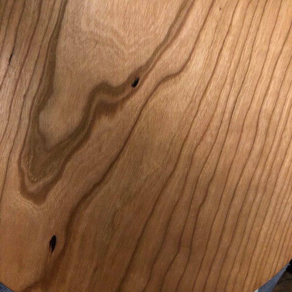 Large Round Cherry Wood Cutting Board With Handle - No Glue/ Solid Wood ...