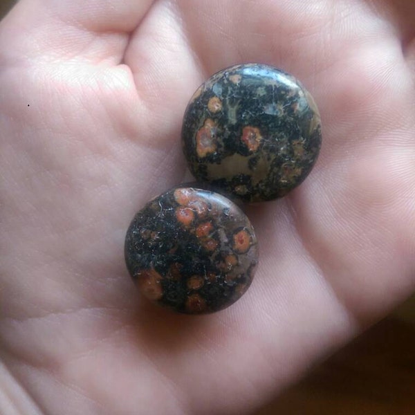 Single Flared Pink Chinese Jasper Stone Plugs - 8g, 6g, 4g, 2g, 0g, 00g ...