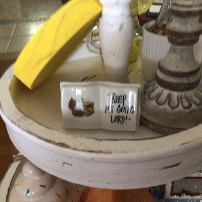 Ceramic Spoon Rest With Black and White Cow With a Yellow Bow 5 Long ...