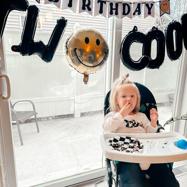 Two Cool Birthday, Two Cool Letter Balloons, 2nd Birthday Decorations ...