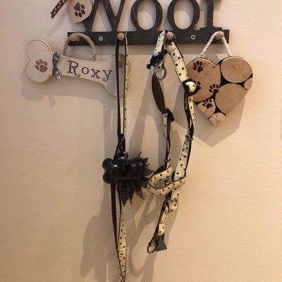 Dog Lead Hanger WOOF, Handmade, Shabby Chic, Gorgeous - Etsy