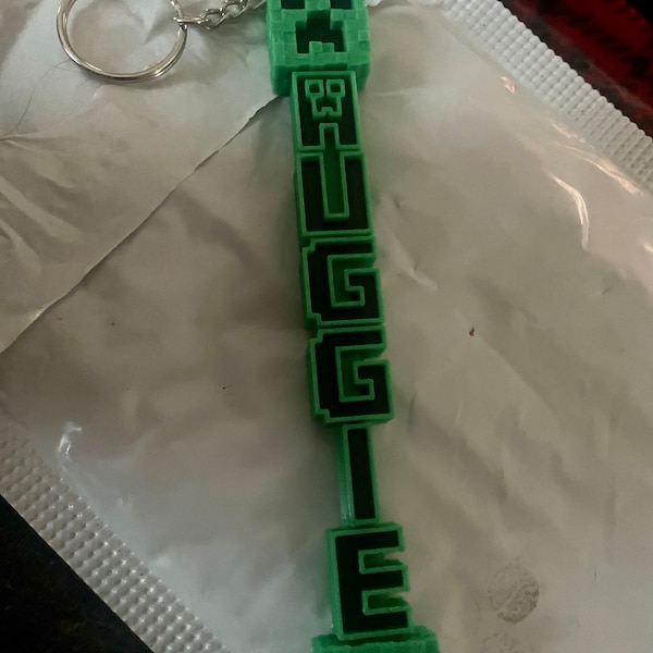Minecraft Creeper Personalized Custom Name Tag, Keychain, Keyring ...