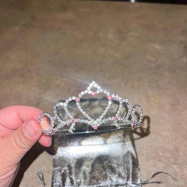 Sparkly Silver Heart Tiara: Flower Girl Princess Crown - Etsy