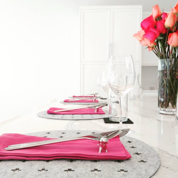 Set of Rectangle Placemats / Swiss Cross Pattern / Felt Placemats ...