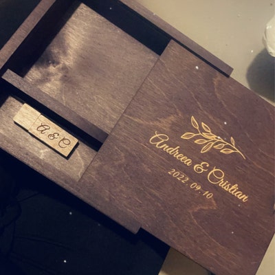 4x6 Wood Print Box 4x6 Photo Box for Photos and USB Drive 15x10 Cm ...