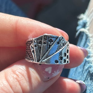 Western Stamped Playing Cards Cuff Ring , Cowgirl Jewelry - Etsy