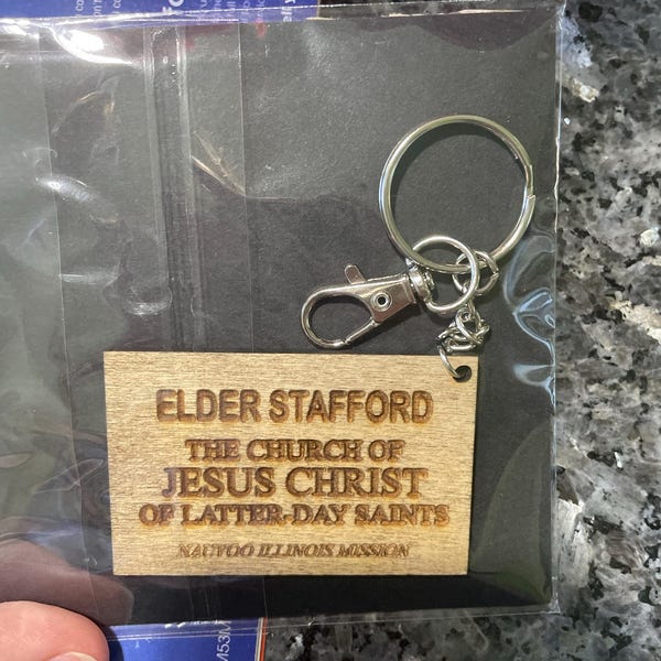 LDS Missionary Name Tag Keychain Mormon - Etsy