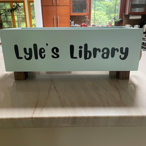 Personalized Children's Library Box, Baby Book Box, Book Storage ...