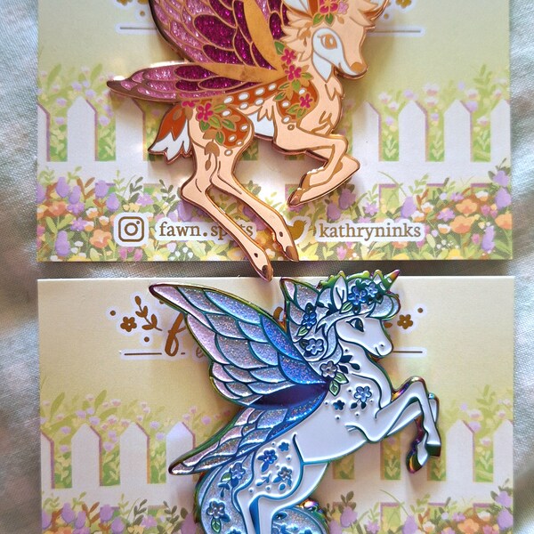 Woodland Sleeping Fawn Flowers Enamel Pin | Cottagecore - Etsy