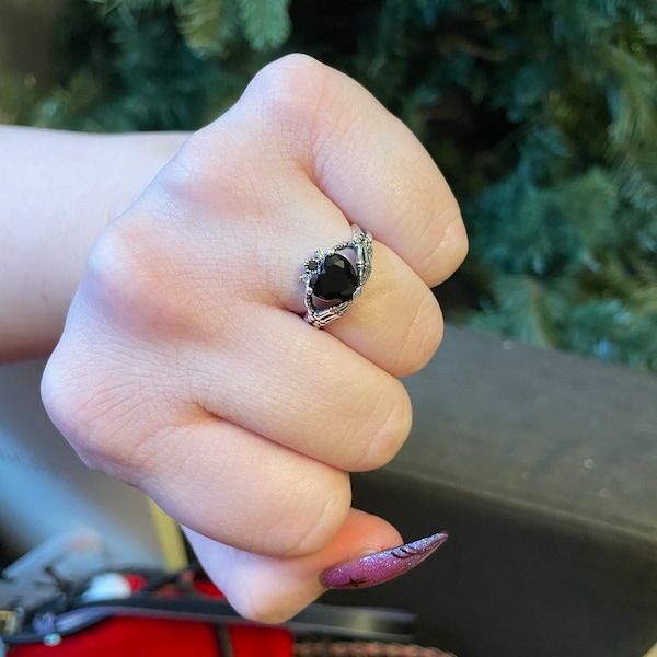 Gothic Wedding Ring,claddagh Ring,skeleton Wedding Ring Made of 925 ...