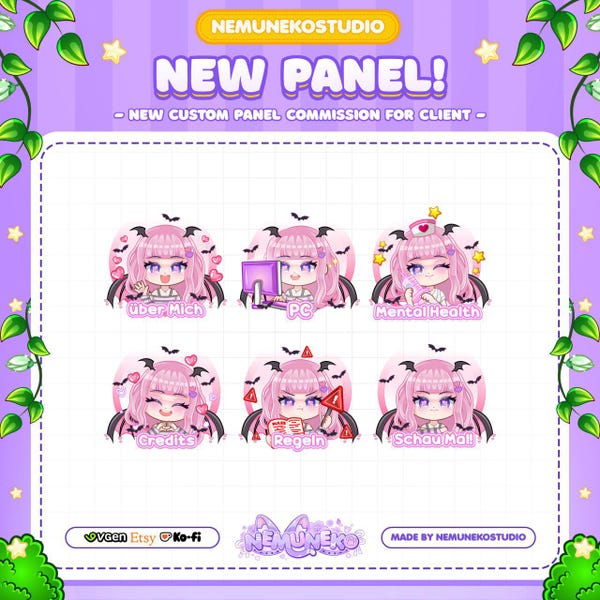 Custom Cute Stream Overlay Package / Twitch Overlay Commissions ...