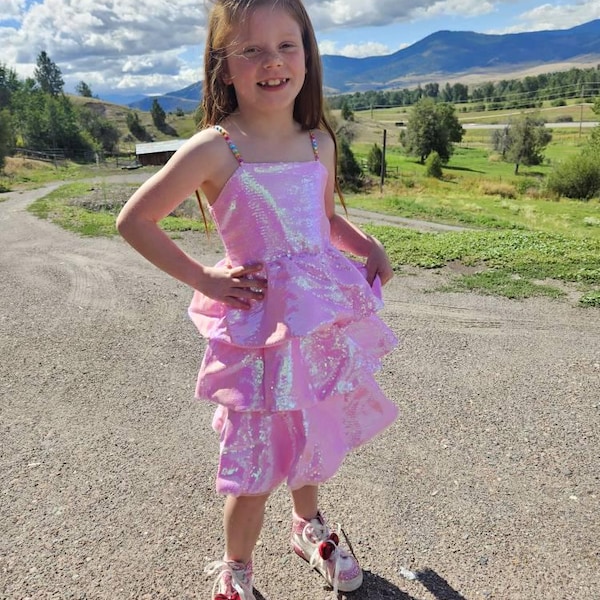 RESTOCKED!! Girls Pink Sequin Party Dress, Girls Birthday Dress, Girls ...