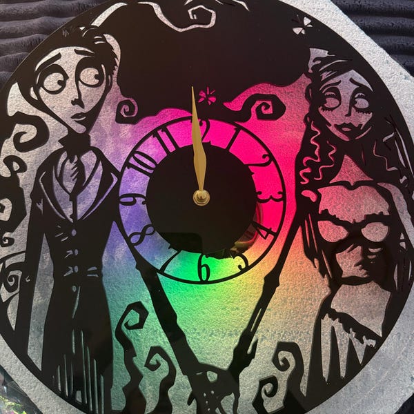 Corpse Bride Clock, Tim Burton Clock, Corpse Bride Victor and Emily ...