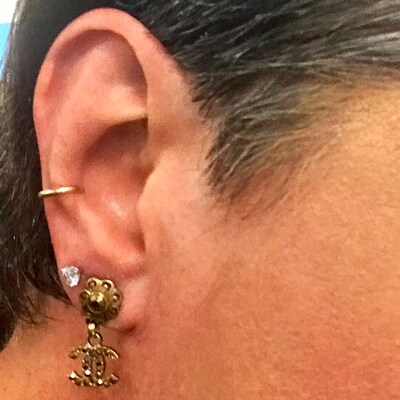 14k Gold Ear Cuff, Solid Gold Ear Cuff, Non Pierced Earring, Ear Cuff ...