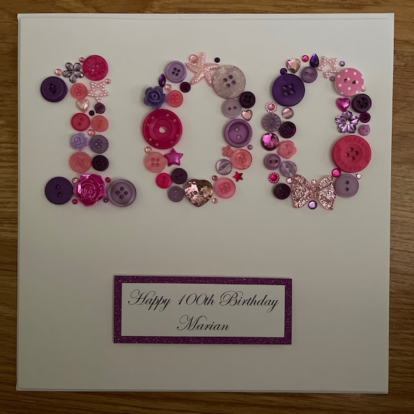Handmade Birthday Card for Partially Sighted or Blind, for Man or Woman ...
