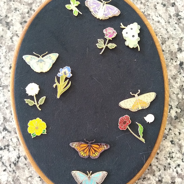 Black Velvet Pin Display, Enamel Pin Hoop, Pin Display Board, Pin ...