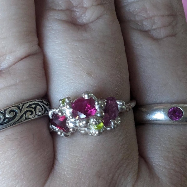 Mini Hamburger and Hot Dog Ring. Sterling Silver Unique Jewelry. 80s ...