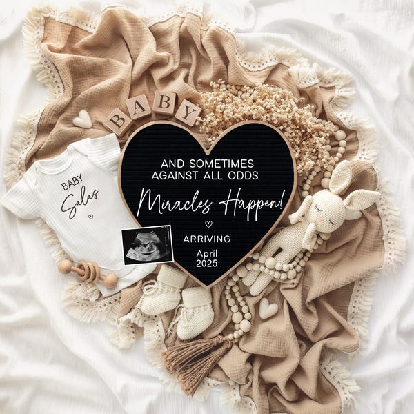 Pregnancy Announcement Digital Baby Announcement Gender Neutral ...