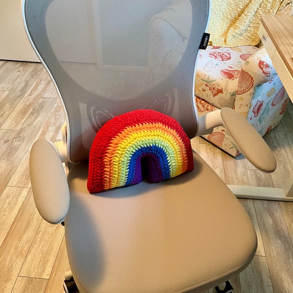 Crochet Rainbow Pillow Whimsy Cushion Stuffy Stuffie Toy - Etsy