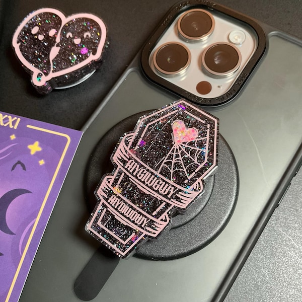 Spooky Rib Cage Heart Popsocket™, Rib Cage Shaker, Resin Popsocket ...
