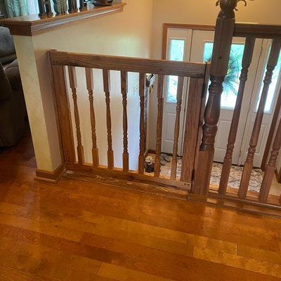 Wood Gate, Spindle Gate, Baby Gate, Custom Pet or Baby Gate, Solid Wood ...