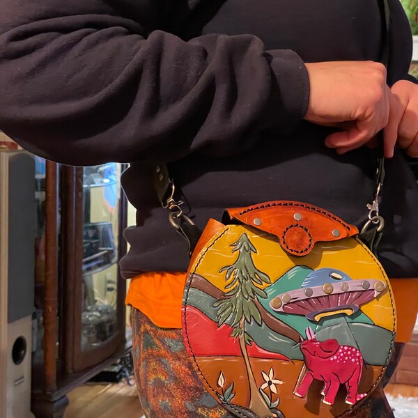 Ufo Abduction Dinosaur Circle Purse With Interchangeable Charms - Etsy