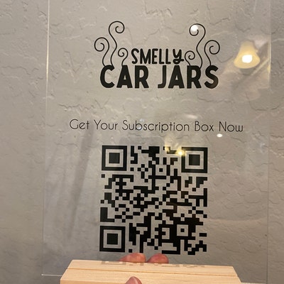 QR Code Acrylic Display Sign With Base Social Media, Menu, Restaurants ...
