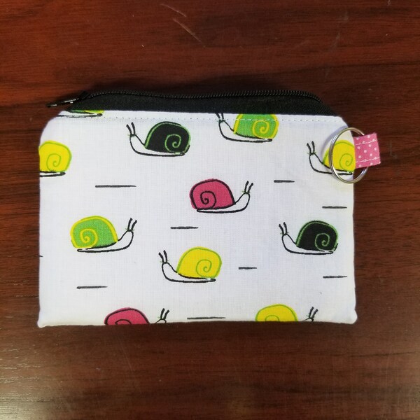 Tiny Micro Zipper Pouch Keychain Tiny Fabric Coin Purse Pill or Earbud Holder Handmade in Fun ...