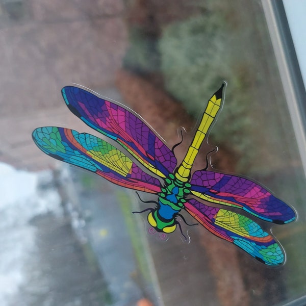 8 Beautiful Dragonfly Double-sided Cling Window Stickers - Anti ...