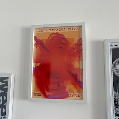 Affirmation Poster, 70s Poster, Red Wall Art, Trendy Wall Art, Hippie ...