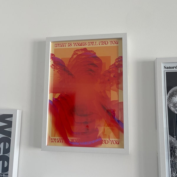 Affirmation Poster, 70s Poster, Red Wall Art, Trendy Wall Art, Hippie ...