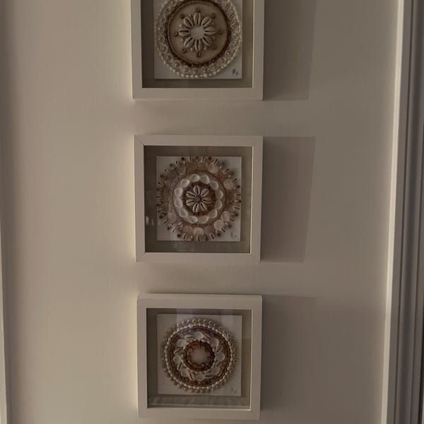SHELL WALL ART 9x9 Mosaic | "aphrodite" | Gifts for Mom | Handmade ...
