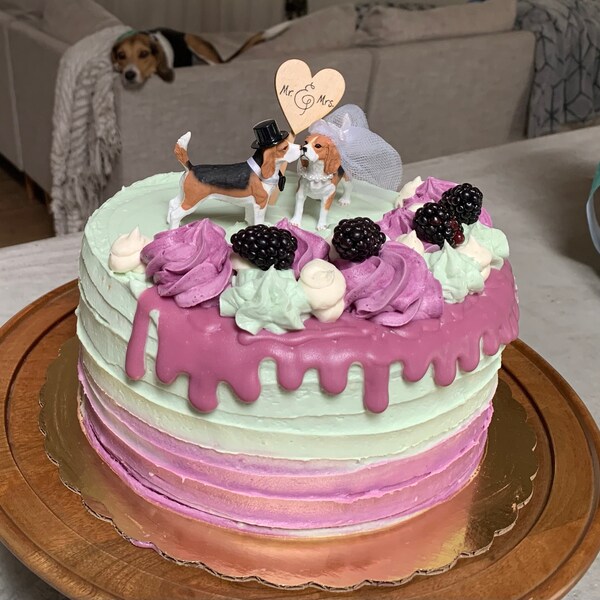 Beagle Wedding Cake Topper, Dog Cake Topper, Grooms Cake, Mans Best ...