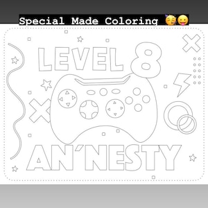 Video Game Activity and Coloring Pages, Personalized, Video Game Party ...