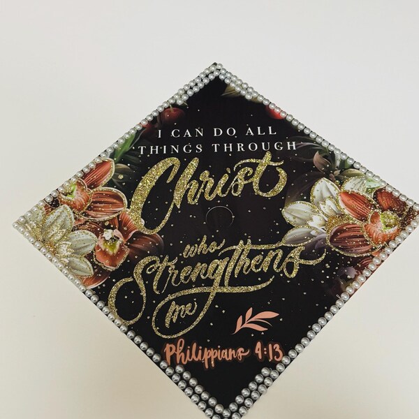 I Can Do All Things Through Christ|graduation Cap Topper-graduation Cap ...