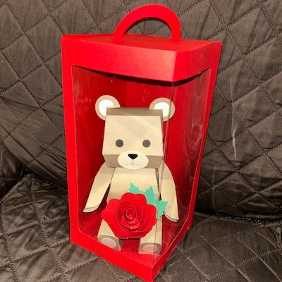 Teddy Bear Gift Display Box Templates DIY Instant Download Video ...