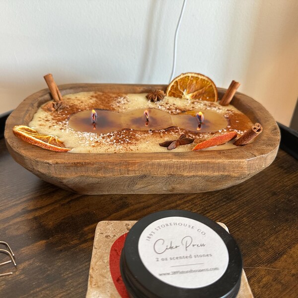 Spiced Orange and Cinnamon Chai Woodwick Dough Bowl Candle - Etsy