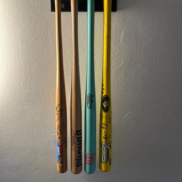 Mini Baseball Bat Rack Holder, Short - Display (2) Miniature Souvenir ...