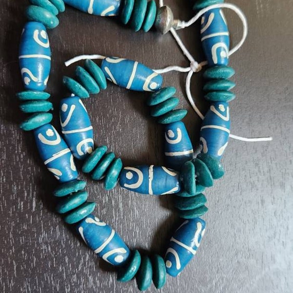 African Batik Bone Beads - Etsy
