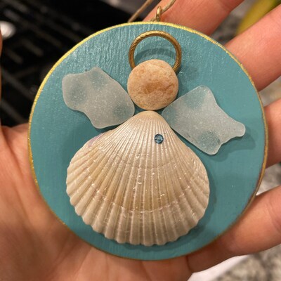 Angel/shell Angel/guardian Angel/ Sanibel Shell Ornament - Etsy