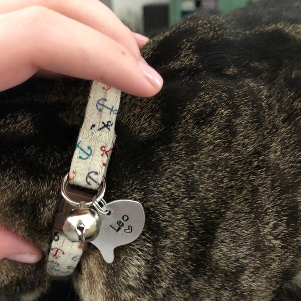 Small Dog Tag - Cat Tag - Fish Shaped Pet ID Tag - Ocean Themed Pet Tag ...