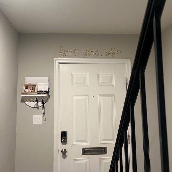 Love You Bye Sign, Door Sign, Hallway Sign, Wire Art, Wire Wall Sign ...