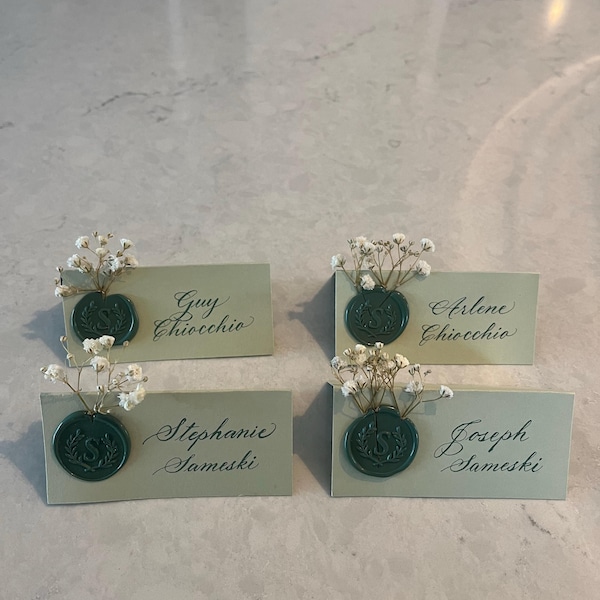 Tropical Palm Leaf Name Tags Handwritten Monstera Names With Hole Punch ...