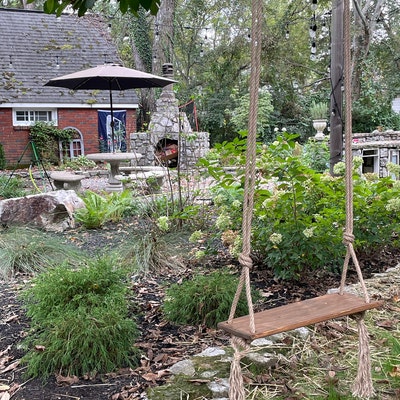 Tree Swing, Wooden Rope Swing, Rustic Long Lasting Outdoor Swing ...