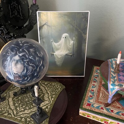 Wall Flower Ghost Poster, Sheeted Ghost Art Print, Cute Little Ghost ...