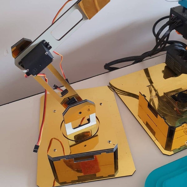 MDF Robotic Arm With Magnetic Gripper - PDF Templates for Laser Cutting ...