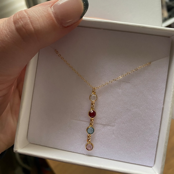 Birthstone Necklace | Mothers Necklace | Personalized Birthstone ...
